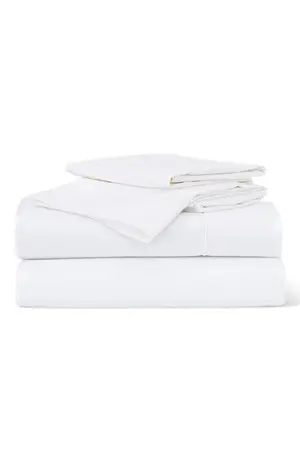 ELA LANE USA Heirloom Organic Percale Sheet Set White