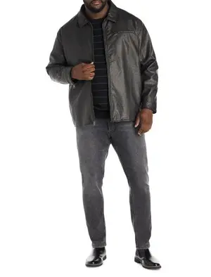 SYNRGY BY DXL Big & Tall Faux-leather Moto Jacket