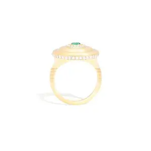 CAMPBELL + CHARLOTTE Evolve Cocktail Ring - Emerald-gold