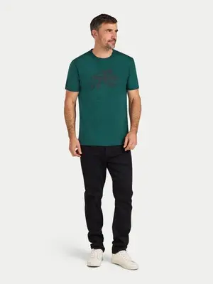RAGING BULL Embroidered Union Jack Bull T-shirt - Forest