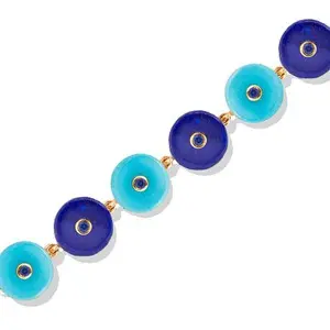CAMPBELL + CHARLOTTE Evolve Stone Inlay Bracelet - Blue- Gold