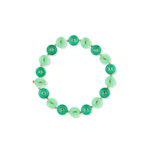 CAMPBELL + CHARLOTTE Evolve Stone Inlay Bracelet - Green- Gold