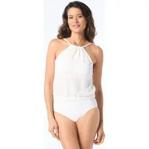 COCO CONTOURS Demeter High Neck Bra Sized Tankini Top - White