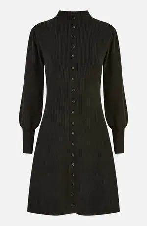 YUMI Knitted Button-up Midi Dress