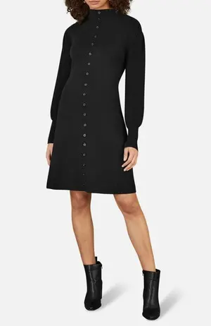 YUMI Knitted Button-up Midi Dress