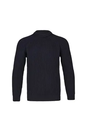 CELTIC & CO. British Ribbed Fishermans Sweater - Dark Navy