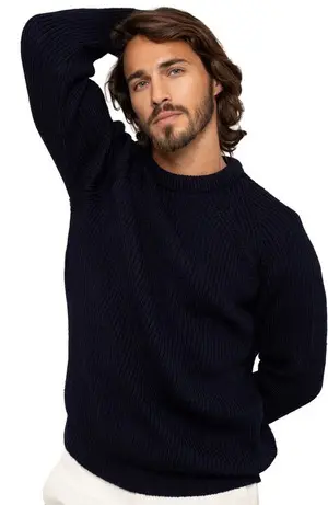 CELTIC & CO. British Ribbed Fishermans Sweater - Dark Navy