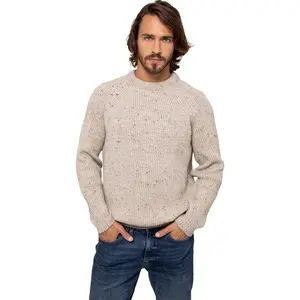 CELTIC & CO. British Ribbed Fishermans Sweater Oatmeal Fleck