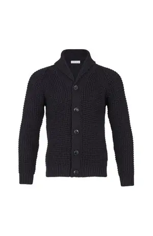 CELTIC & CO. British Waffle Stitch Cardigan - Dark Navy