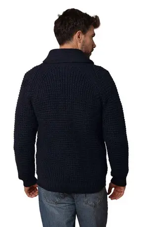 CELTIC & CO. British Waffle Stitch Cardigan - Dark Navy