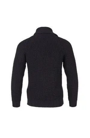 CELTIC & CO. British Waffle Stitch Cardigan - Dark Navy