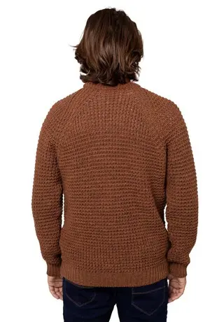 CELTIC & CO. British Waffle Stitch Crew - Burnt Sienna