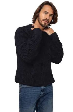 CELTIC & CO. British Waffle Stitch Crew - Dark Navy