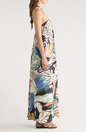 Elan O-ring Halter Maxi Cover-up Dress