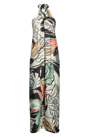 Elan O-ring Halter Maxi Cover-up Dress