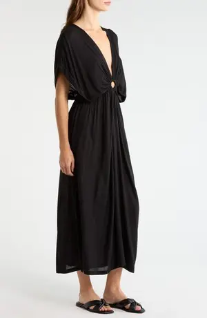 Elan Ring Cover-up Maxi Dress - Black