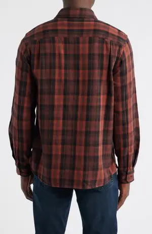 Ag Mason Plaid Flannel Button-up Shirt - Burgundy Multi