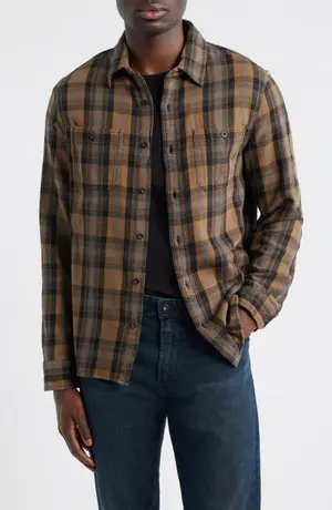 Ag Mason Plaid Flannel Button-up Shirt - Yellow Multi