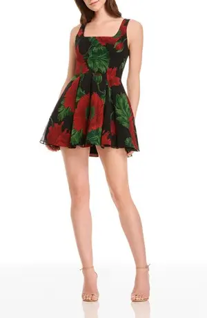 Dress The Population Ainsley Floral Mini Dress - Black Multi