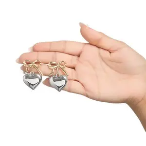 Bcbgmaxazria Heart Drop Earrings With Bow Accent