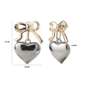 Bcbgmaxazria Heart Drop Earrings With Bow Accent