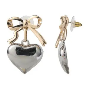 Bcbgmaxazria Heart Drop Earrings With Bow Accent