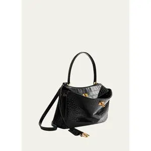 Balenciaga Rodeo Croc-embossed Top-handle Bag - Black