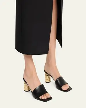 Givenchy 65mm Logo Heel Leather Mules
