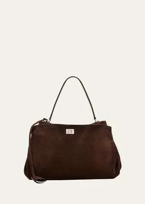 Balenciaga Rodeo Suede Top-handle Bag - Brown/blue