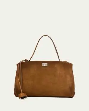 Balenciaga Rodeo Suede Top-handle Bag - Camel
