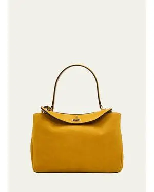 Balenciaga Rodeo Suede Top-Handle Bag Curry