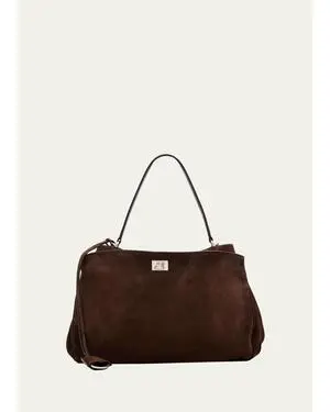 Balenciaga Rodeo Suede Top-Handle Bag Light Espresso