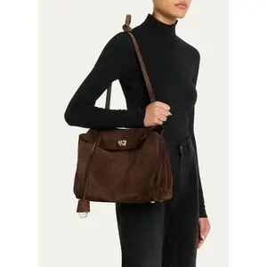Balenciaga Rodeo Suede Top-handle Bag - Light Espresso
