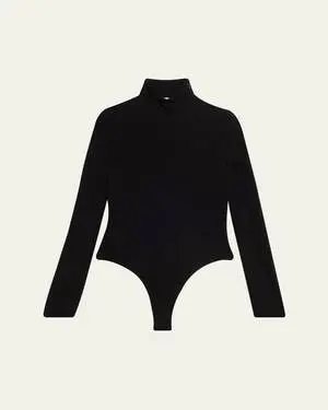 Alaïa Fluid Jersey Heart Bodysuit - Noir