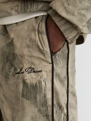 LES DEUX Abstract Print Technical Track Trousers