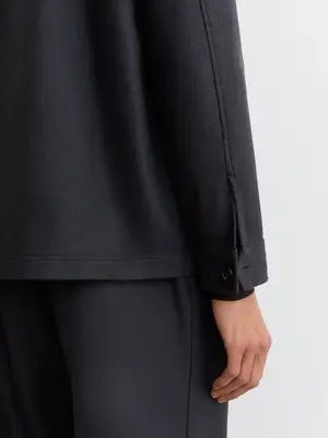REISS Cooper Wool-blend Patch-pocket Overshirt - Navy