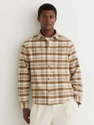LES DEUX Cotton Check Overshirt