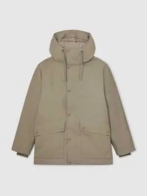 Rains Short Hooded Parka Coat - Drift