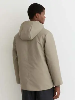 Rains Short Hooded Parka Coat - Drift