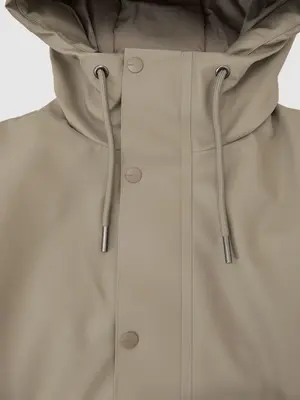 Rains Short Hooded Parka Coat - Drift