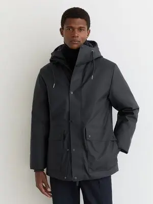 Rains Short Hooded Parka Coat