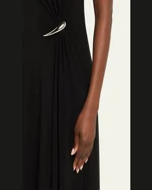 GRACE LING Strapless Maxi Dress With Claw Detail