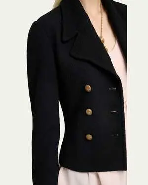 Chloé Double-breasted Wool Bouclette Crop Jacket