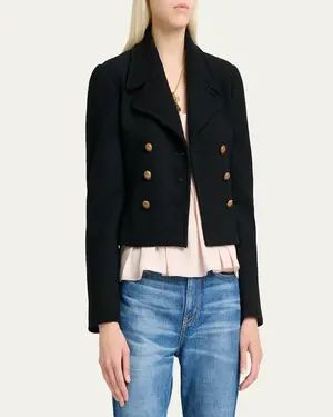 Chloé Double-breasted Wool Bouclette Crop Jacket