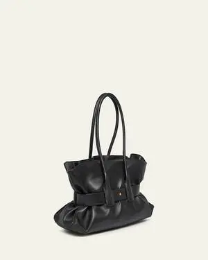 Balmain Anthem Large Belted Tote Bag - Noir