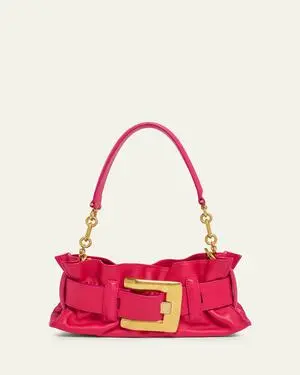 Balmain Anthem Mini Belted Leather Shoulder Bag