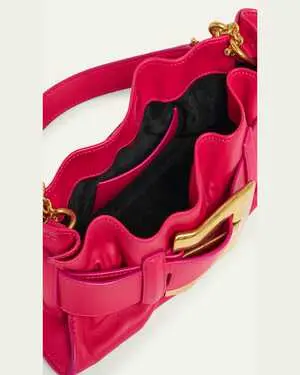 Balmain Anthem Mini Belted Leather Shoulder Bag