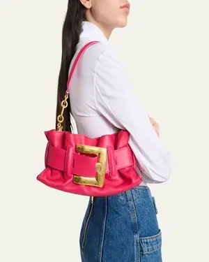 Balmain Anthem Mini Belted Leather Shoulder Bag