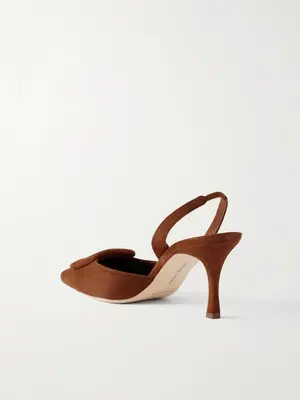 Manolo Blahnik Maysli 70 Buckled Slingback Pumps - Brown