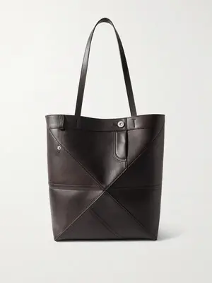 Loewe Puzzle Fold Panta Medium Convertible Leather Tote - Brown